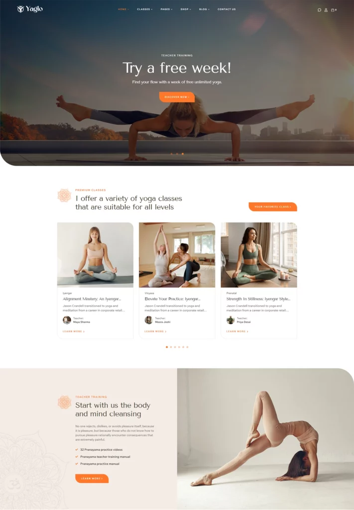 Best Yoga WordPress Themes in 2024